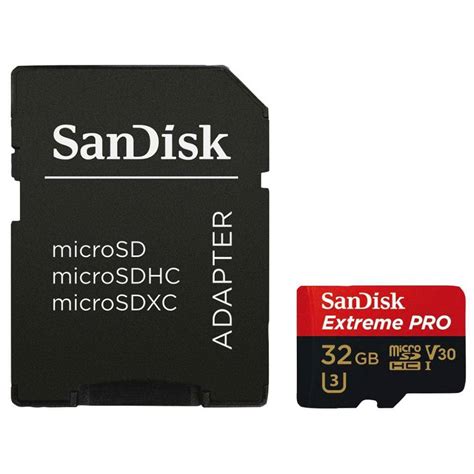 Карта памяти SANDISK 32GB microSD class 10 V30 A1 UHS-I U3 4K Extreme ...