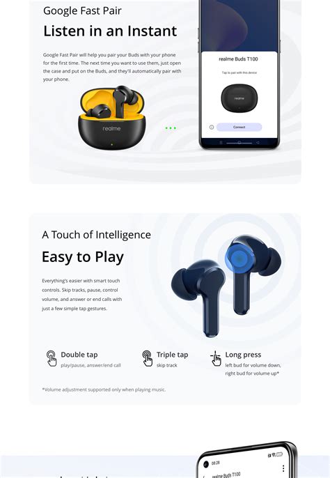 Realme T100 True Wireless Earbuds, Smart Touch Controls, 88ms Super-low ...