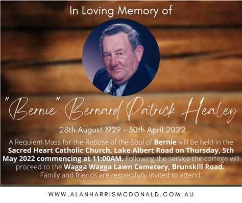 Bernie Bernard Patrick Healey Alan Harris Mcdonald