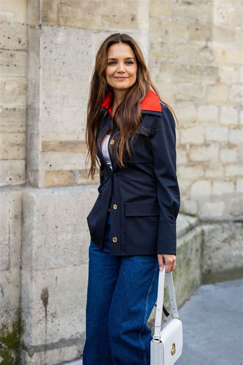 Katie Holmes Arrives At Patou Haute Couture Fallwinter 20242025 Show