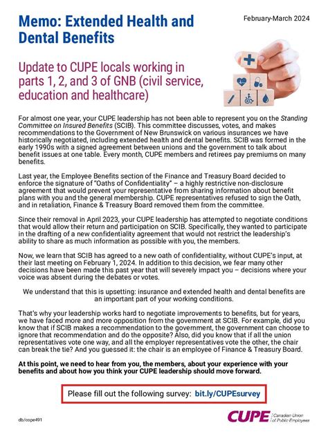 Memo Extended Health And Dental Benefits Cupe 1252