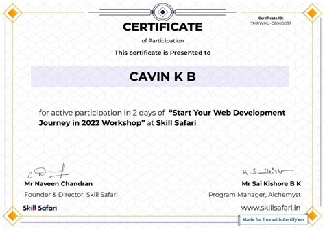 Cavin K B On Linkedin Workshop Workshop2022 Webdevelopment Skillsafari