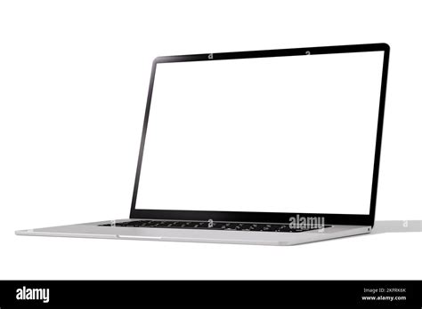 Laptop Mockup Laptop In Angled Position With Blank Screen Isolated On