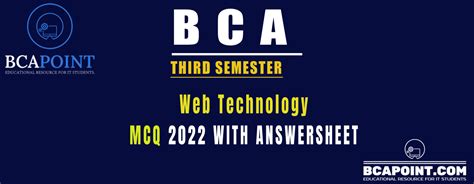 BCA Third Semester Web Technology MCQs With Answerkey BCA NOTES BCAPOINT