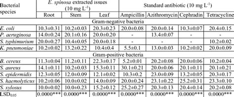 The Antimicrobial Activity Of Methanol Extract Of E Spinosa Issues
