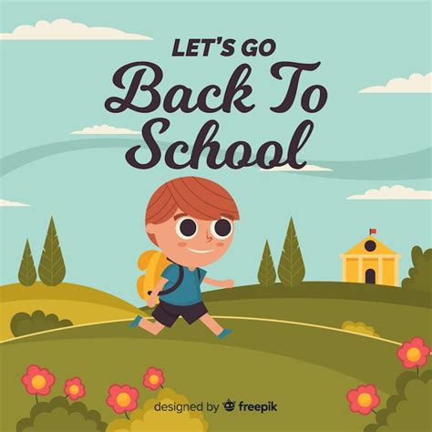 Ni Os En La Vuelta Al Cole En Dise O Plano Vector Gratis