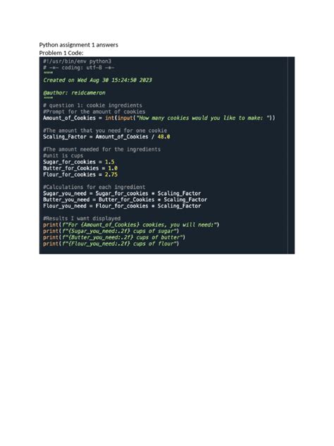 Python Assignment 1 Answers Pdf