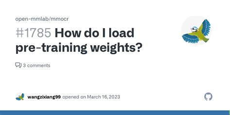 How Do I Load Pre Training Weights Issue 1785 Open Mmlab Mmocr