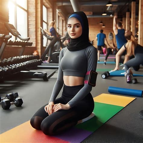 Premium Photo Muslim Woman Exercising In A Hijab At The Gym
