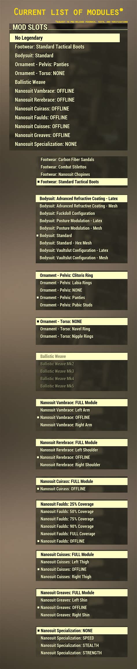 10 Tau Ceti Fully Modular Combat Armor Fallout 4 Adult Mods