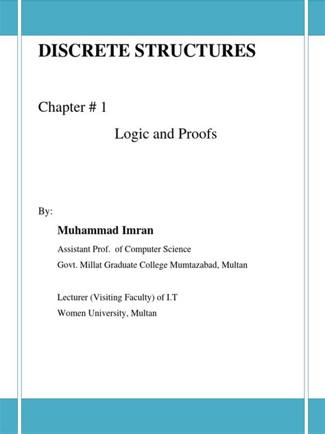 Ch 1 Logic And Proofs Pdf If And Only If Argument