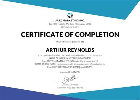 Free Course Completion Certificate Template In Adobe In Certificate Of Completion Word Template