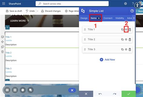 How To Customize The Simple List Design Element In Live Mode