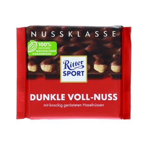 Ritter Sport Dunkle Voll Nuss 100 G Alkostar Eu