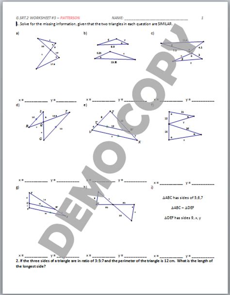 G Srt A 2 Worksheet 1 Geometry Common Core Common Core Worksheets