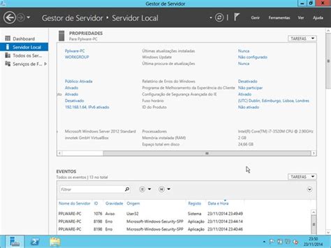 windows server 2012 primeiras configurações