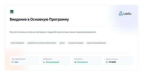 Введение в Концепции Основной Программы Labex