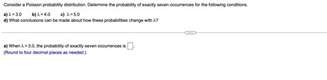 Solved Consider A Poisson Probability Distribution Chegg