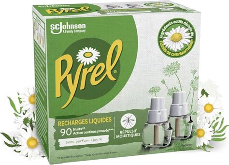 Pyrel Recharge Diffuseur Electrique Liquide Répulsif Moustiques 90