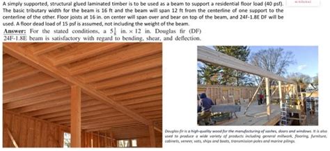 Solved A Simply Supported Structural Glued Laminated Timber
