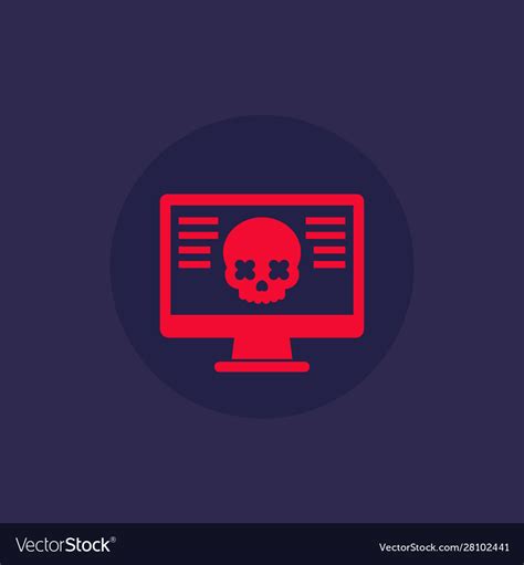 Malware Computer Virus Cyber Attack Icon Vector Image