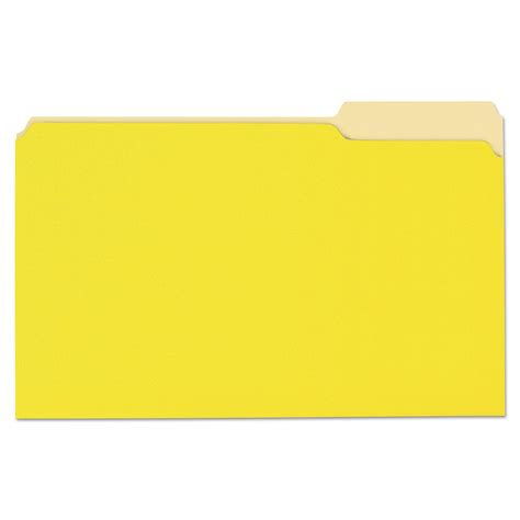 Universal Deluxe Colored Top Tab File Folders 1 3 Cut Tabs Legal Size Yellowith Light Yellow