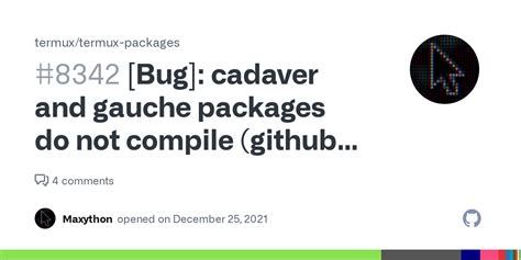 Bug Cadaver And Gauche Packages Do Not Compile Github Action Issue Termux Termux