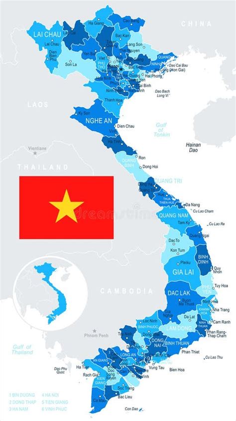 越南 地图和旗子例证 库存例证 插画 包括有 越南 海防 设备 商业 地理 城市 河内 政府 97475801