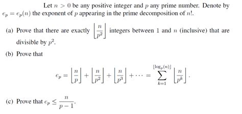 Let N 〉 0 Be Any Positive Integer And P Any Prime