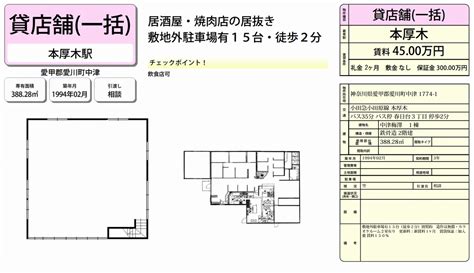 愛甲郡愛川町中津1774 1本厚木駅中津梅沢店舗の賃貸事務所・貸事務所・貸店舗の詳細｜テナントbiz 50266