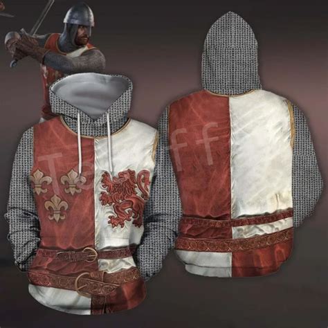 Tessffel Knight Templar Armor Streetwear Harajuku Pullover Newfashion