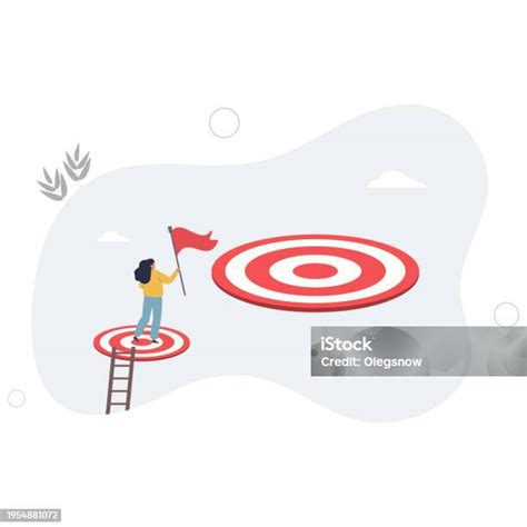 도전 성취 또는 더 높은 목표 앞으로 나아가는 길 또는 다음 단계 더 큰 비즈니스 목표 또는 열망 개념 Next Level English Phrase에 대한 스톡 벡터