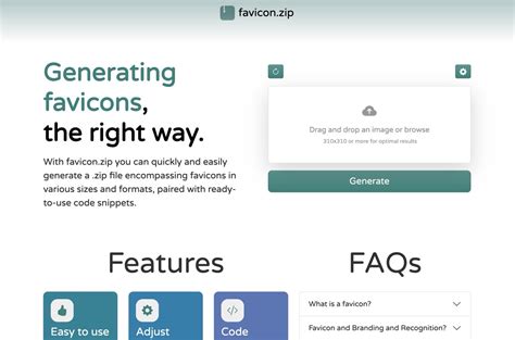 Faviconzip 免費線上工具：拖曳圖片快速製作各尺寸網站標誌