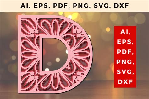Layered D Letter Mandala SVG Graphic By NGISED Creative Fabrica