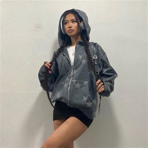 Y2K Streetwear Star Print Hoodie Grunge Vintage Fashion - Etsy UK