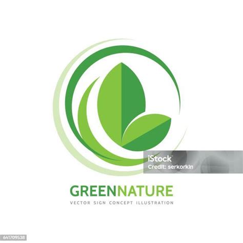 綠色自然向量商業標識範本概念插畫葉子和設計項目有機產品向量圖形及更多商標圖片 商標 可持續資源 環境保護 Istock
