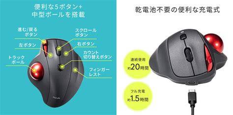 サンワサプライ、有線 Usbワイヤレス Bluetoothの各接続方式に対応した親指操作タイプのトラックボールマウス3機種を発売。