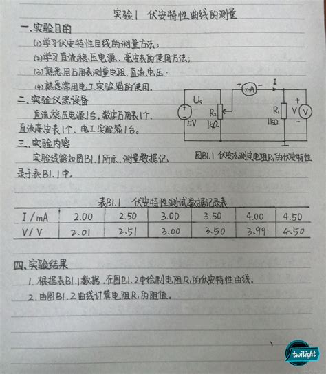 电工与电子学实验1 伏安特性曲线的测量（109）广工电工与电子学实验报告伏安特性曲线的测量 Csdn博客