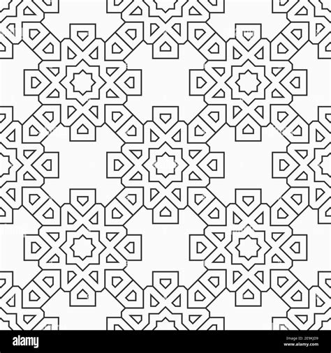 Abstract Seamless Pattern Of Intersecting Geometric Shapes Arabic Oriental Ornament Geometric