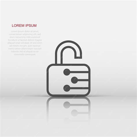 Icône De Cybersécurité Dans Un Style Plat Cadenas Verrouillé