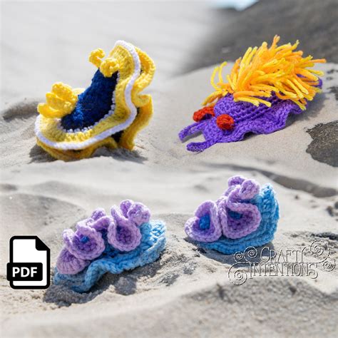 Mini Sea Slugs Nudibranch Pattern Set 2 By Crafty Intentions