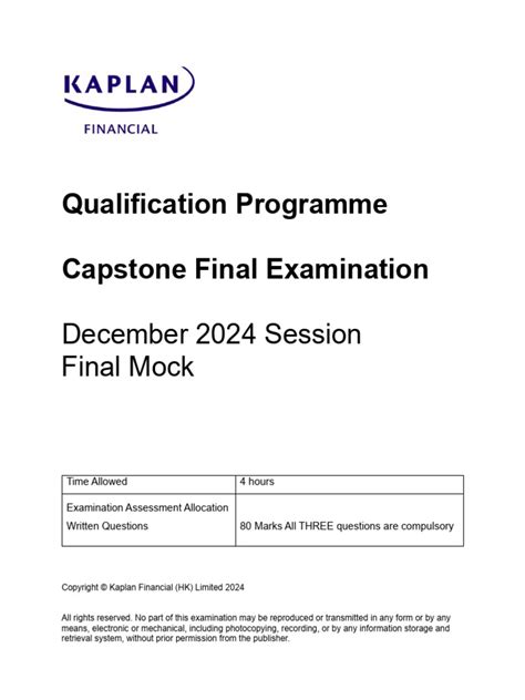 Dec 24 Capstone Final Mock Questionfinal Pdf Mergers And