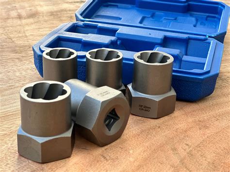 5pcs Jumbo Twist Socket Set 12dr Cr Mo Impact Grade Extraction