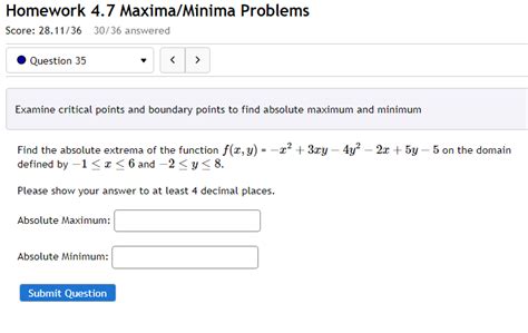 Solved Examine Critical Points And Boundary Points To Find Chegg