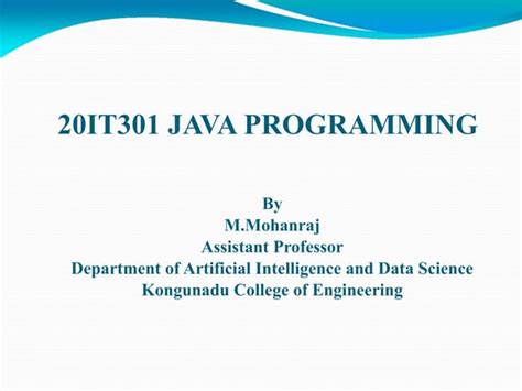 Unit I Oop And Java Fundamentals Constructor Pptx