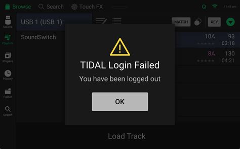 Engine Dj Tidal Login Failed Dialog Denon Dj