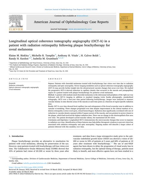 PDF Longitudinal Optical Coherence Tomography Angiography OCT A In