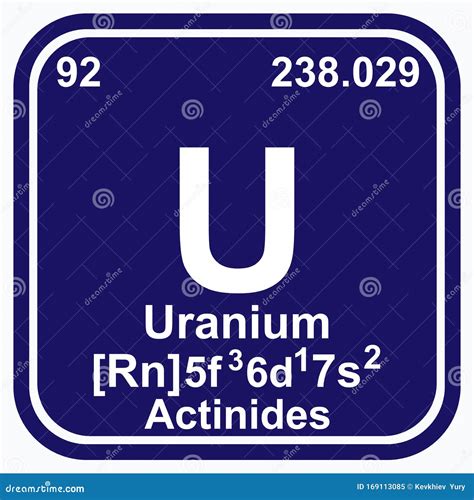 Uranium Periodic Table Of The Elements Vector Illustration Eps 10 Stock