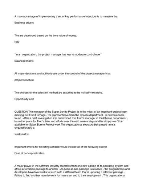 Opm 380 Ch 1 3 Pdf Project Management Performance Indicator