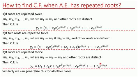 Linear Differential Equations Complementary Function For Complex Roots Youtube